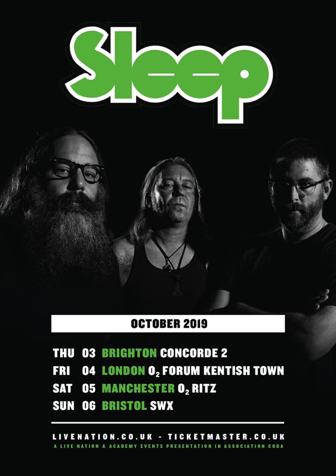 Sleep announce UK shows for October 2019 - Metal Gigs